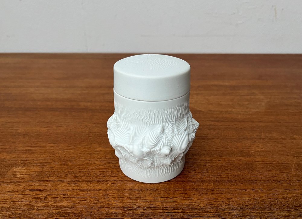 Mid-Century German White Porcelain Box with Lid with Shell Design from ...