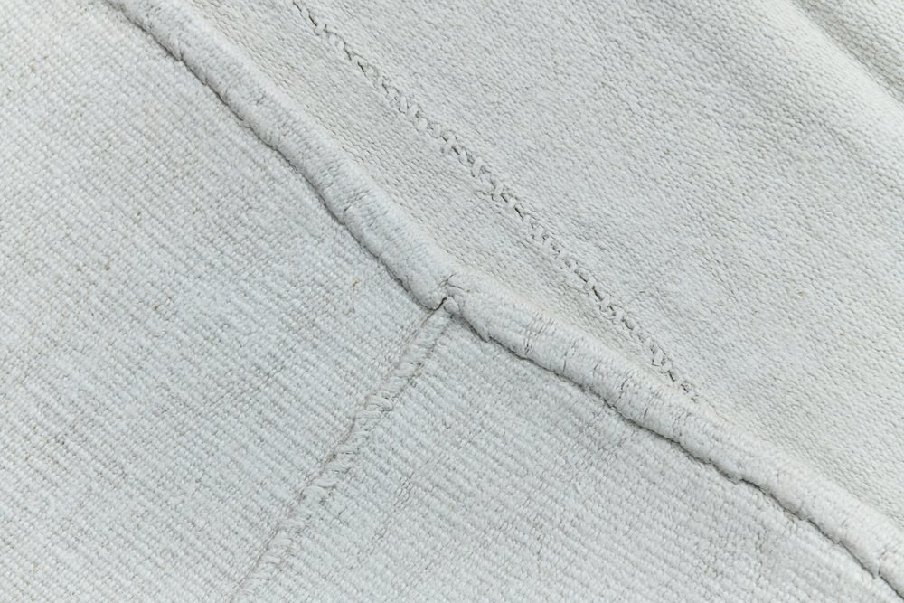 Handmade White Hemp Area Rug, 1960s for sale at Pamono