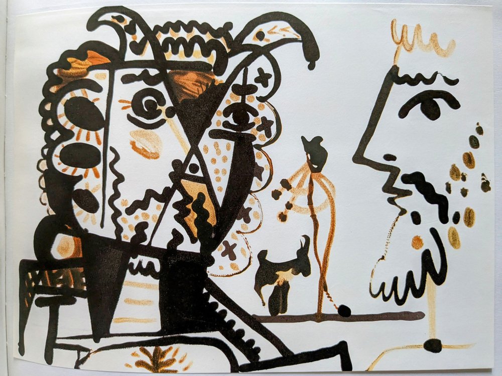 Pablo Picasso, Ritratti e toro, Litografia, 1966 in vendita su Pamono