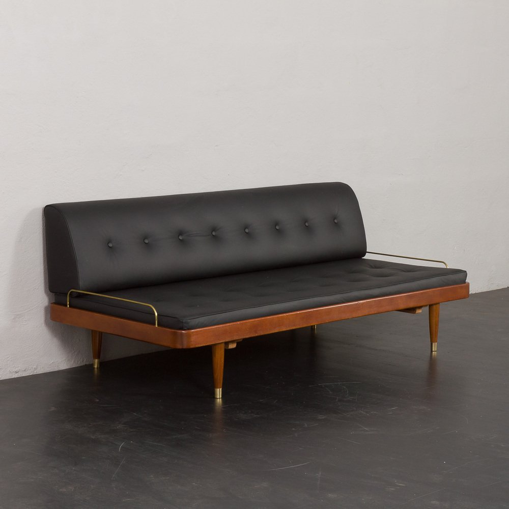Mid-Century Danish Daybed with Removable Backrest and Hidden Blankets ...