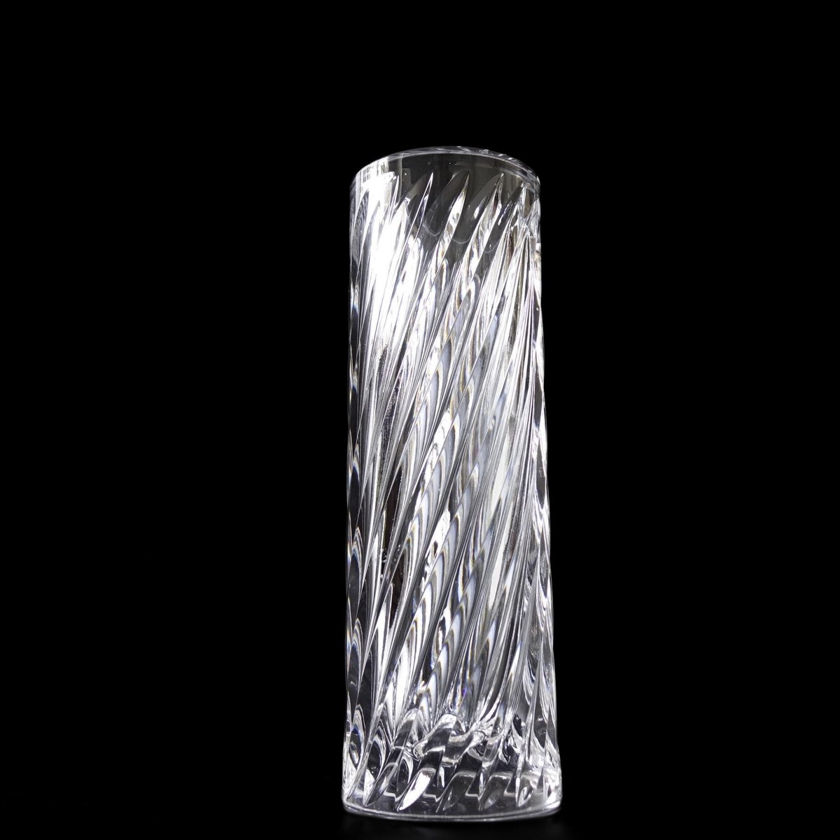 Vintage Cylinder Shaped Crystal Vase from Orrefors for sale at Pamono