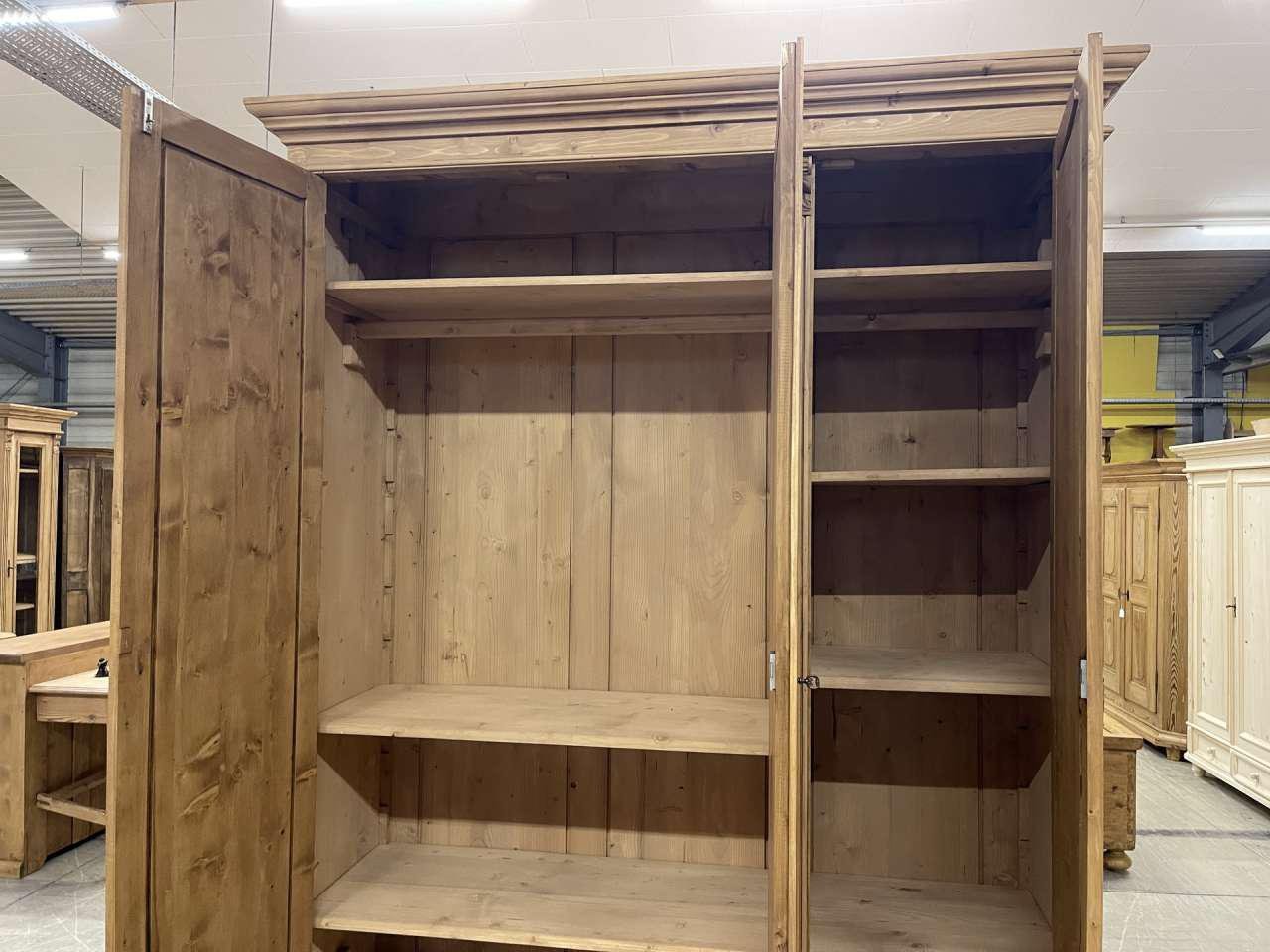 Vintage Rustic Wooden Wardrobe for sale at Pamono