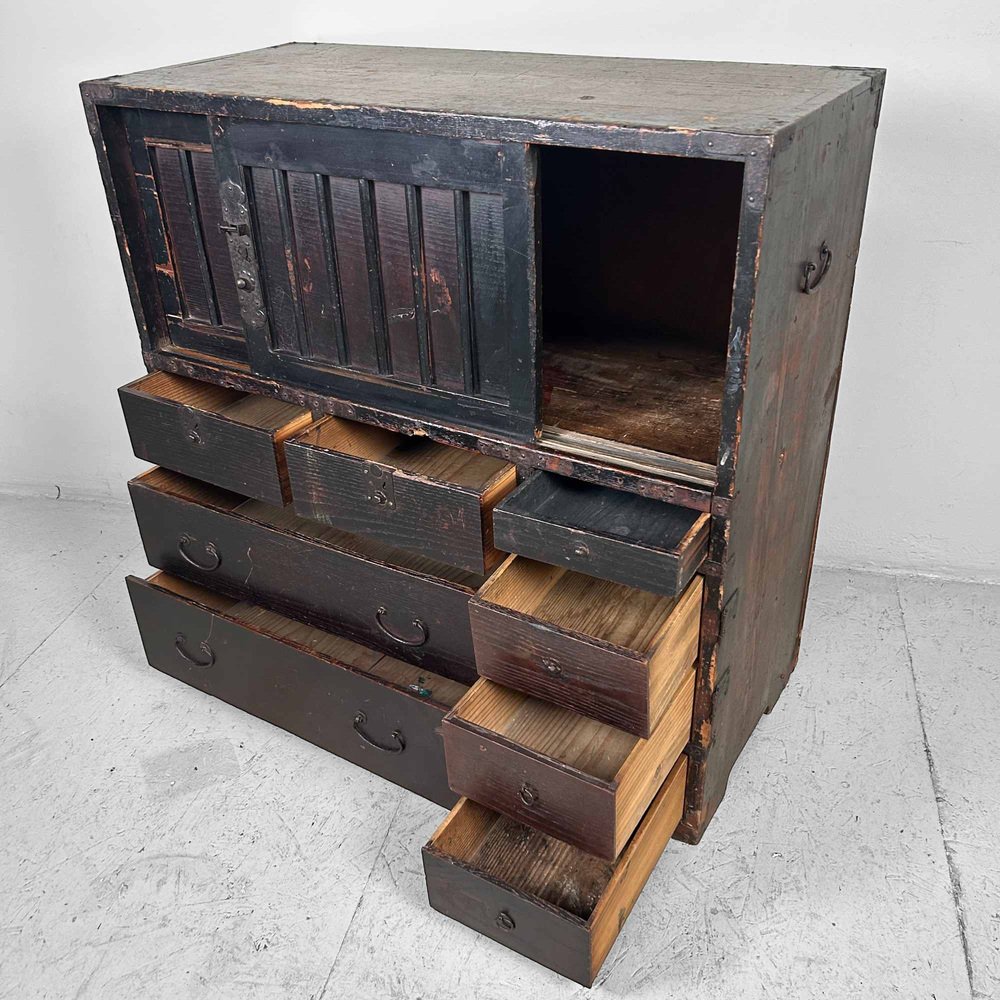 Japanese Traditional Tansu Storage Cabinet, 1890s for sale at Pamono