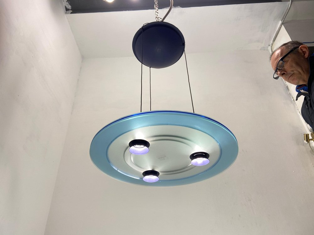 Lampada a sospensione Aurora in vetro di Arteluce, anni '80 in vendita ...