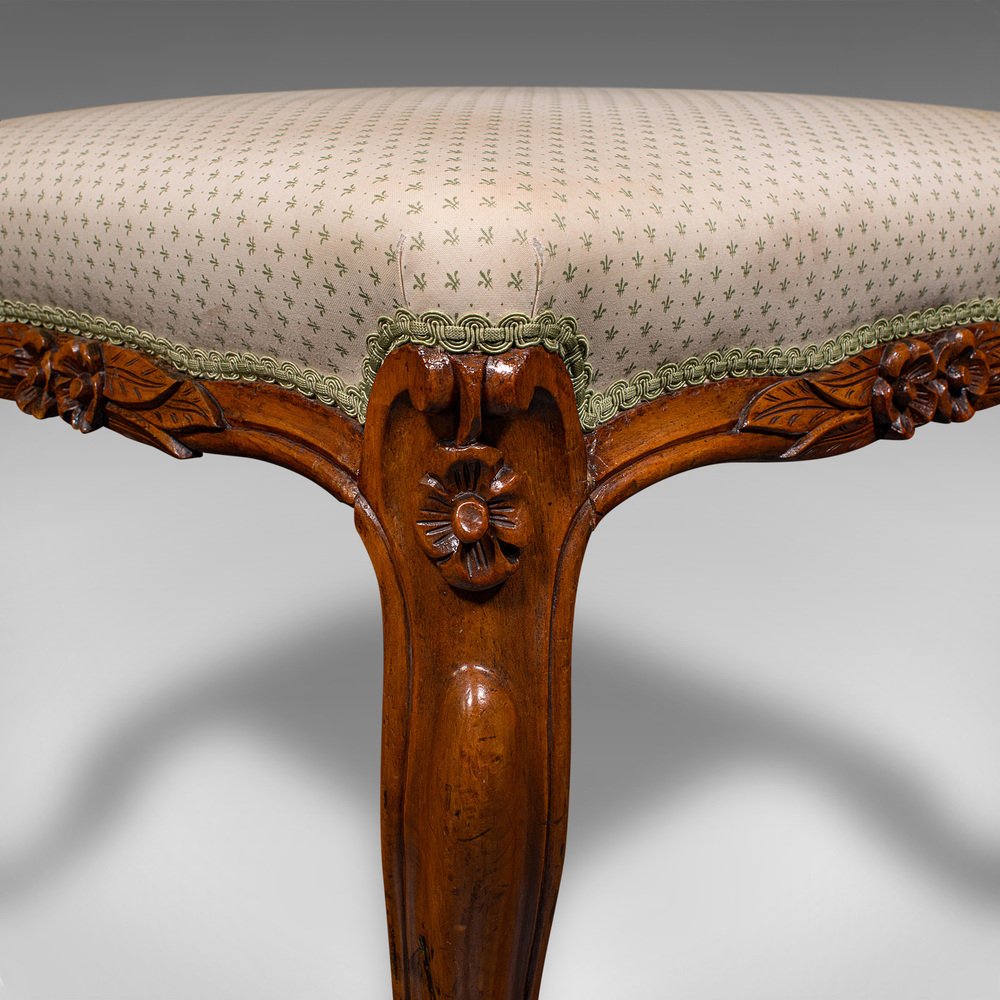 Antique English Dressing Stool in Walnut, 1840s for sale at Pamono