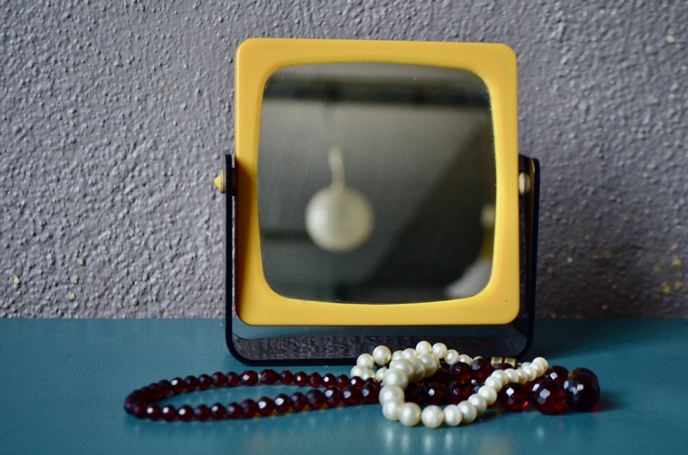 Space Age Two-Tone Table Mirror, 1970s for sale at Pamono