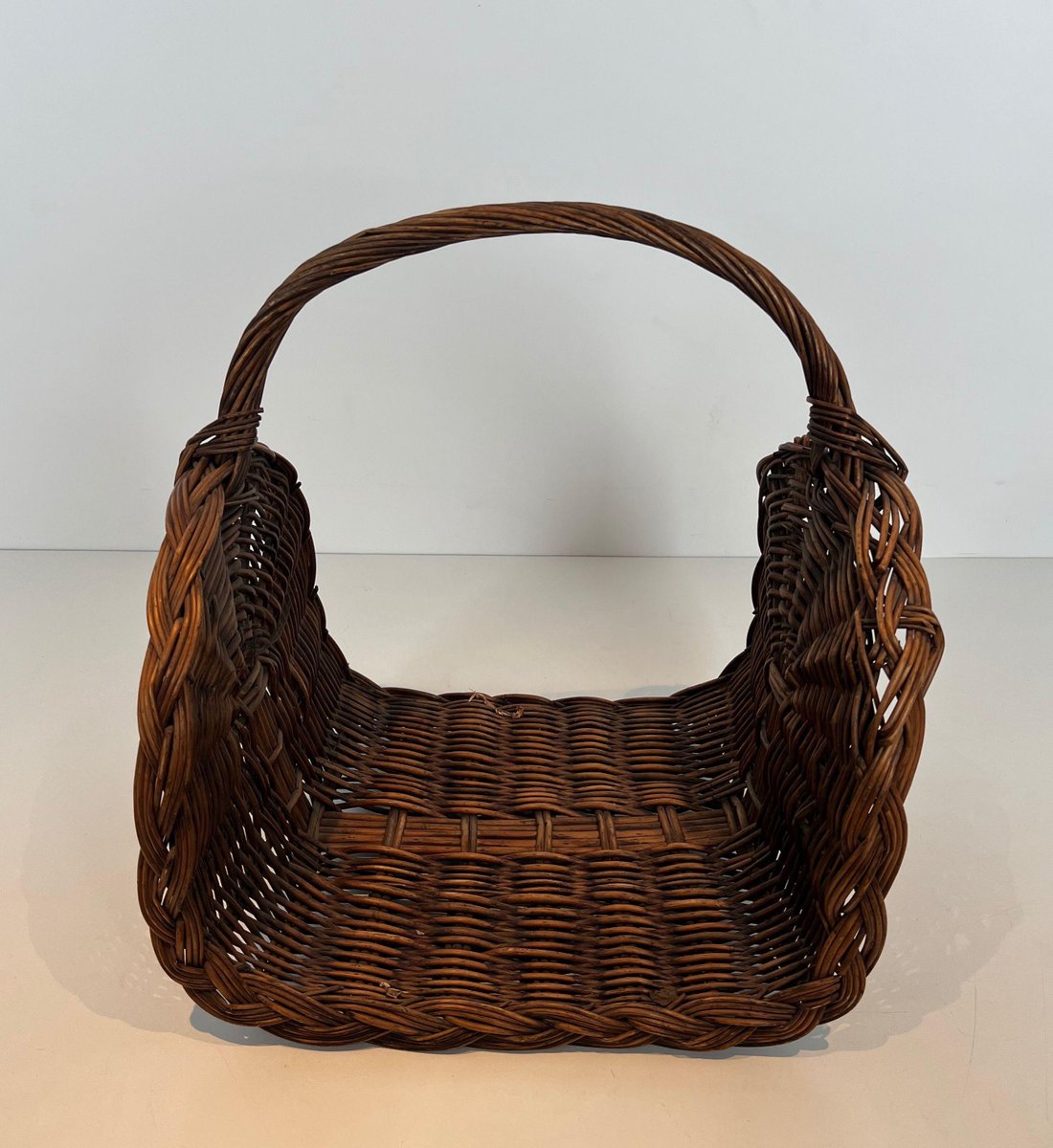 Vintage Rattan Log Holder for sale at Pamono