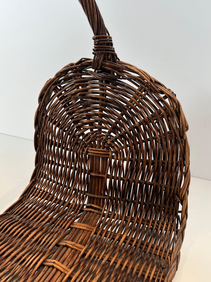 Vintage Rattan Log Holder for sale at Pamono
