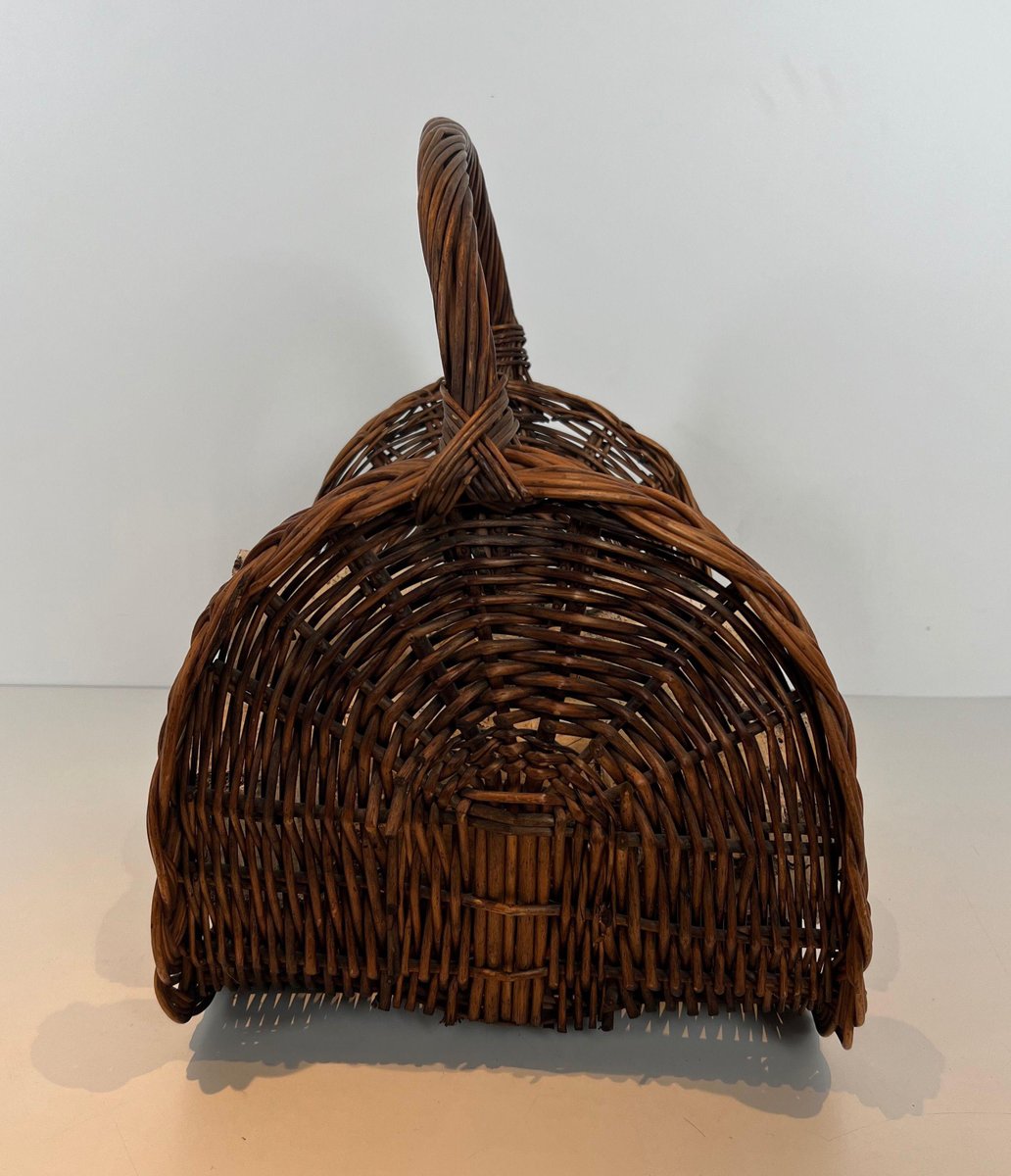 Vintage Rattan Log Holder for sale at Pamono