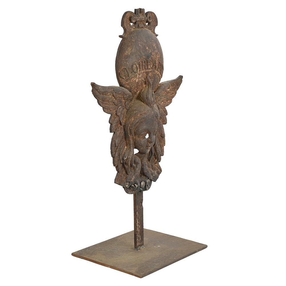 19th Century Cast Iron Angel on Base for sale at Pamono