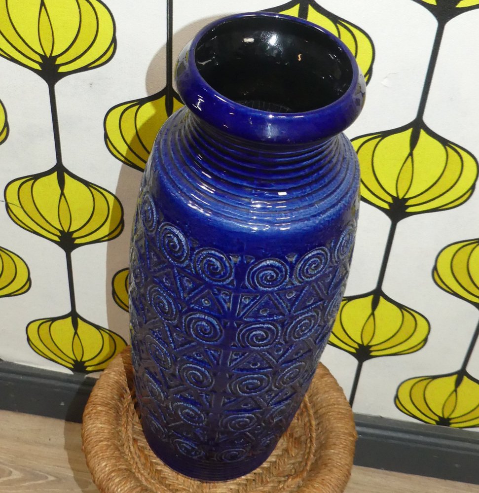 Model 721/52 Relief Floor Vase in Ceramic from Jasba, 1970s for sale at Pamono
