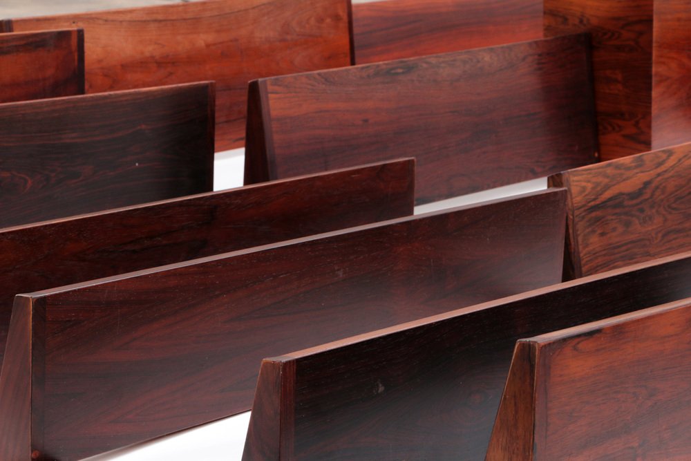 Modular Dark Wood Wall System by Kai Kristiansen for FM Møbler, 1960s ...