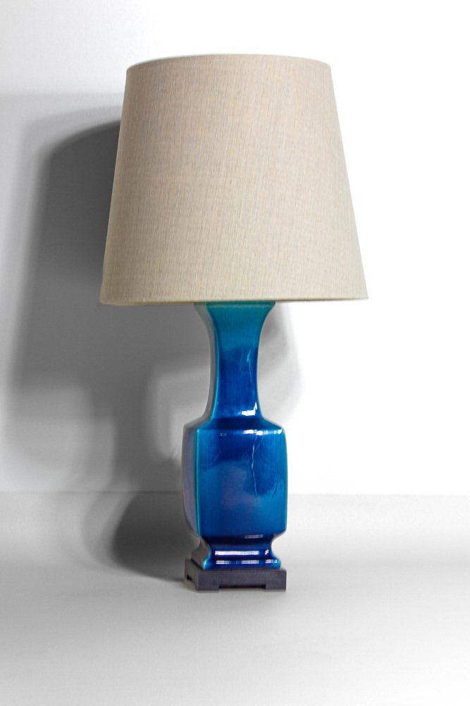 Vintage Cobalt Blue Table Lamps, 1970s, Set of 2 for sale at Pamono