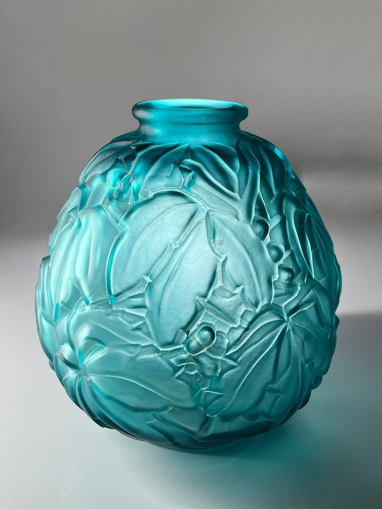 Art Deco Glass Vase By Carrillo France For Sale At Pamono