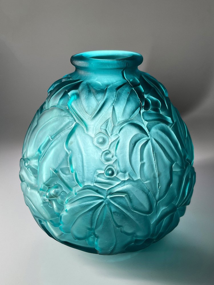 Art Deco Glass Vase By Carrillo France For Sale At Pamono
