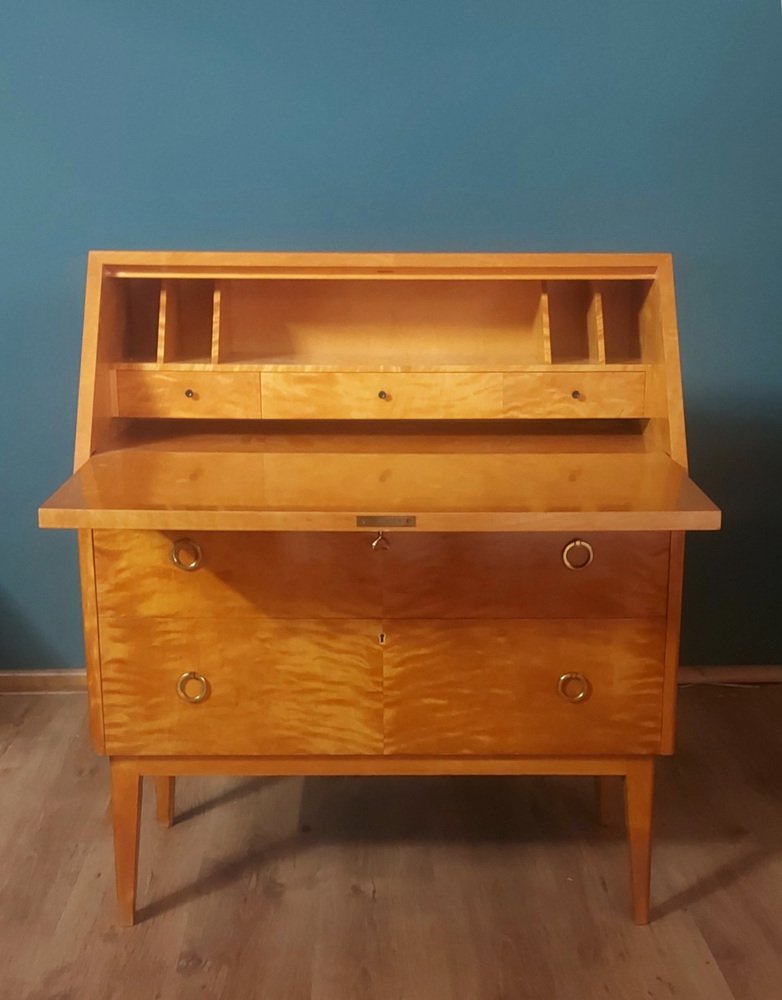 Scandinavian Secretary in Radiant Birch, 1950s for sale at Pamono