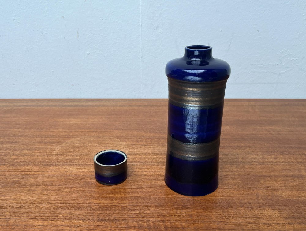 Mid-Century German Studio Pottery Bottle Vase with Lid by Cornelsen ...