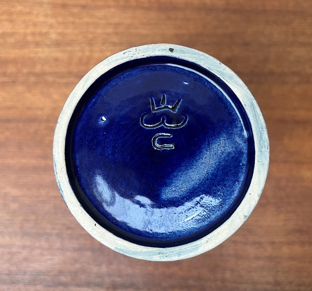 Mid-Century German Studio Pottery Bottle Vase with Lid by Cornelsen ...