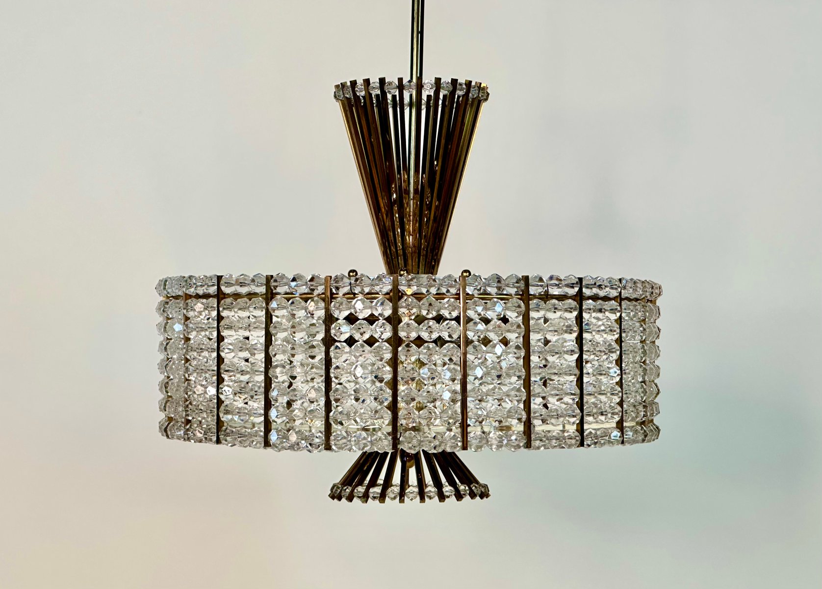 Austrian Brass Ceiling Light by Emil Stejnar for Rupert Nikoll, 1950s for sale at Pamono