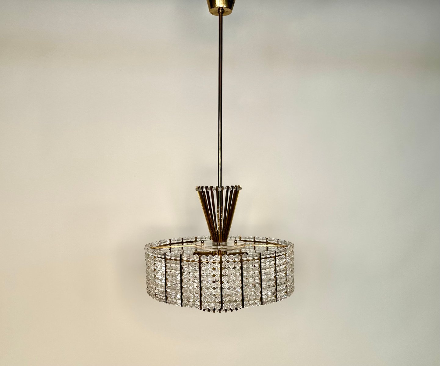 Austrian Brass Ceiling Light by Emil Stejnar for Rupert Nikoll, 1950s for sale at Pamono