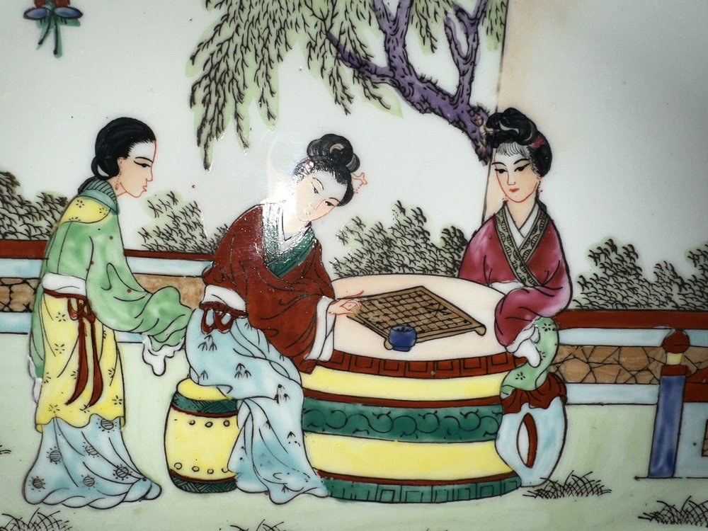 Vintage Japanese Porcelain Plate with Nankin Family Rose Decor for sale ...