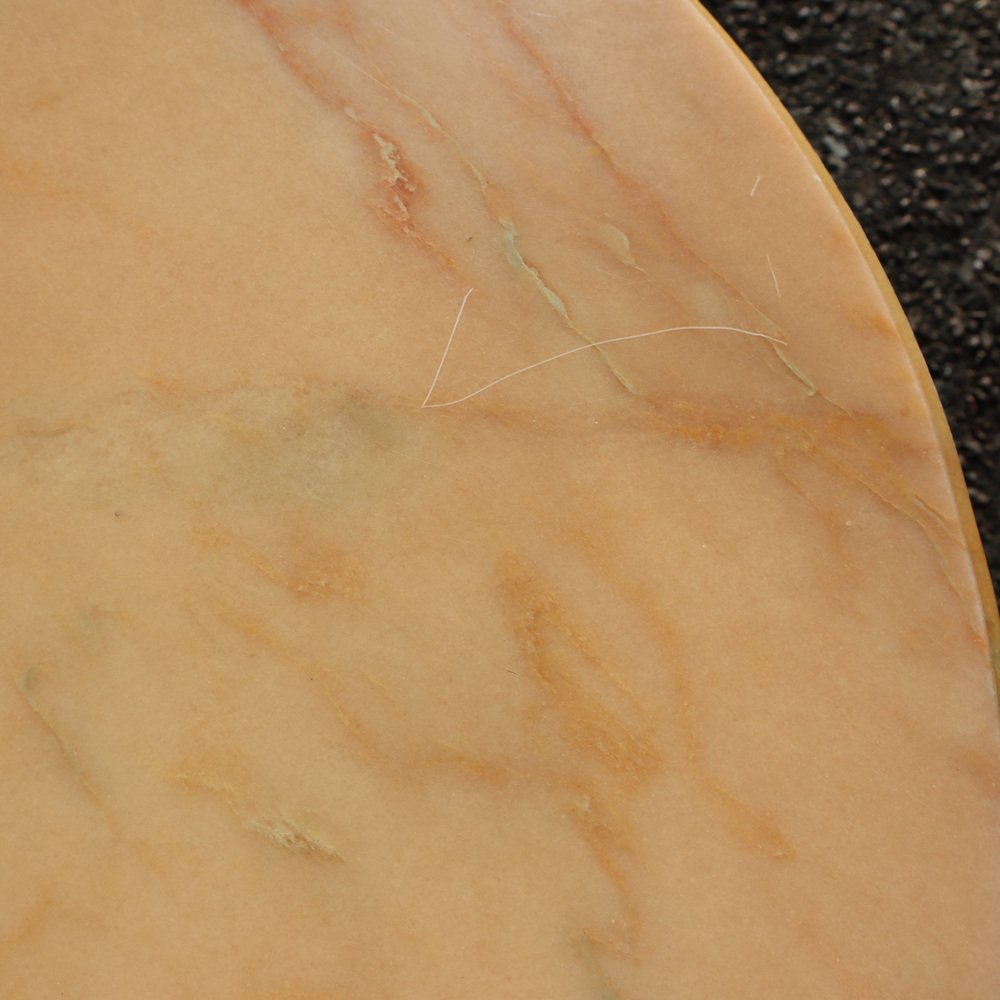 Vintage Louis XV French Round Marble & Brass Coffee Table, 1960s for ...