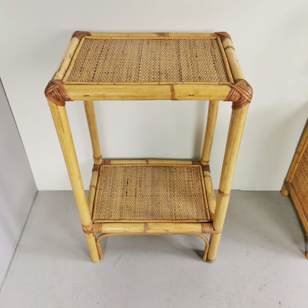 Vintage Console Entrance Furniture and High Bamboo Tables by Vimini, 1970s, Set of 3 for sale at ...