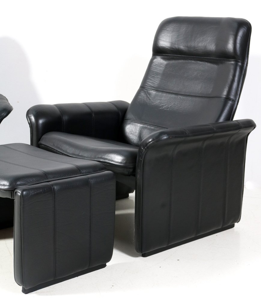 Buffalo Neck Leather DS-50 Lounge Chairs and Ottoman from de Sede ...