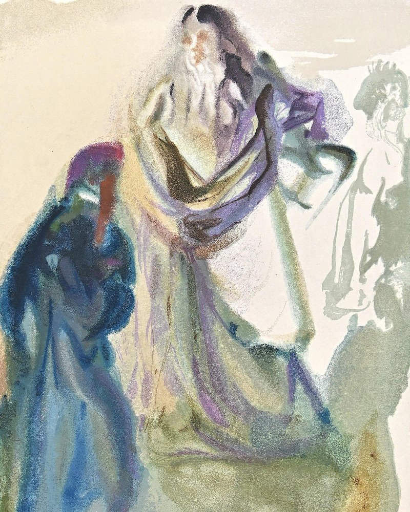 Salvador Dalì, St. Peter and Dante, Woodcut Print, 1963 for sale at Pamono