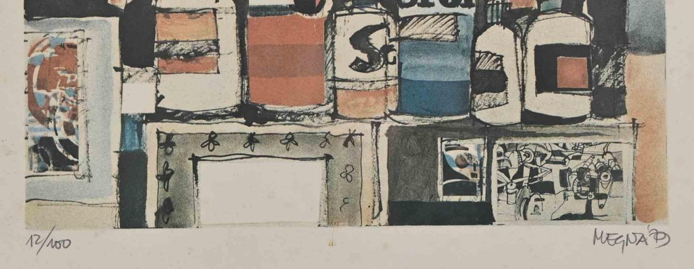 Giuseppe Megna, Stillleben, Lithographie, 1979 bei Pamono kaufen