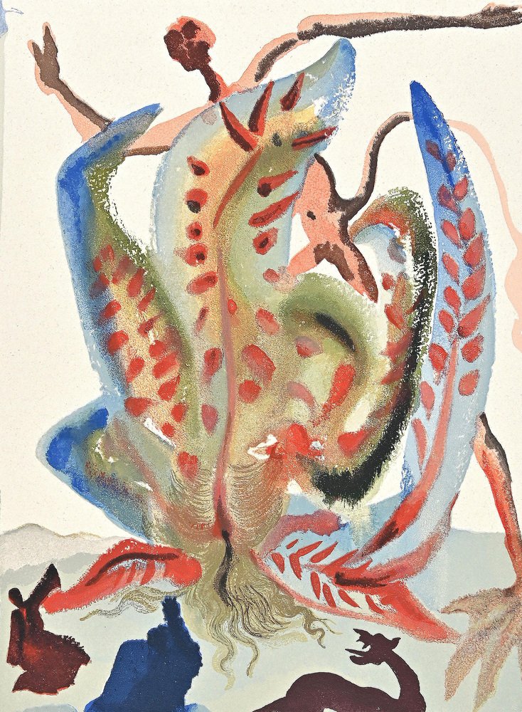 Salvador Dalì, Greed, Woodcut Print, 1963 for sale at Pamono