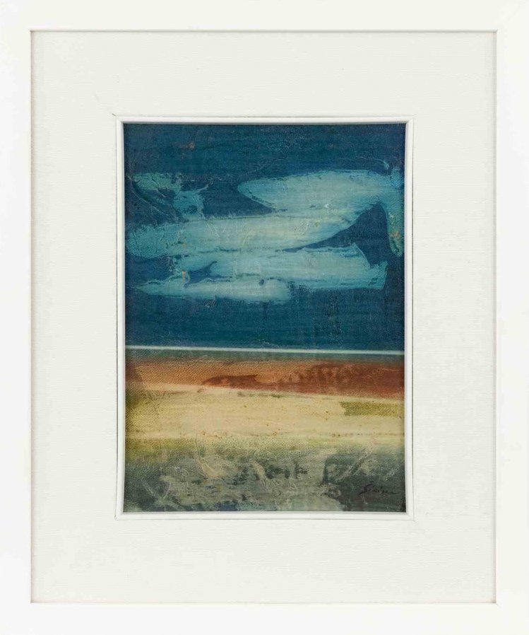 Mario Sinisca, Blue Horizon, Mixed Media, 1960s for sale at Pamono