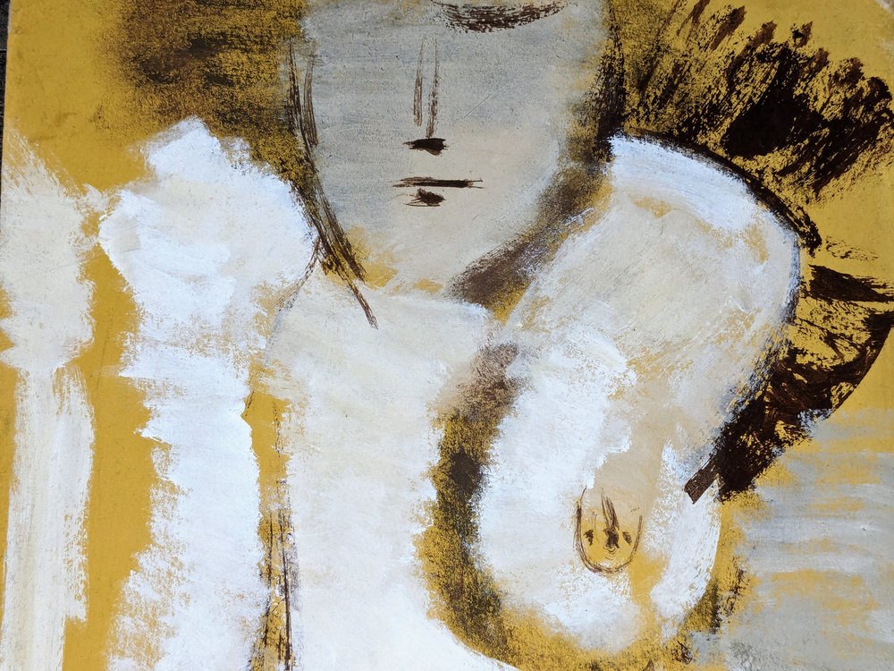 Lucien Joseph Fontanarosa, estudio desnudo, óleo sobre cartón, años 50 ...