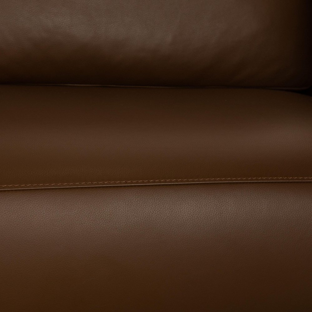 FSM Easy Leder Zweisitzer Braunes Sofa bei Pamono kaufen