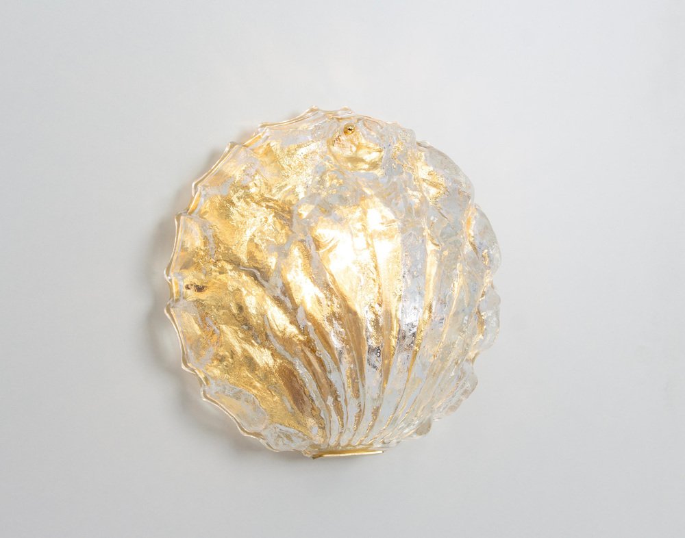 Murano Glass Shell Wall Light attributed to Limburg, Germany, 1970s for ...