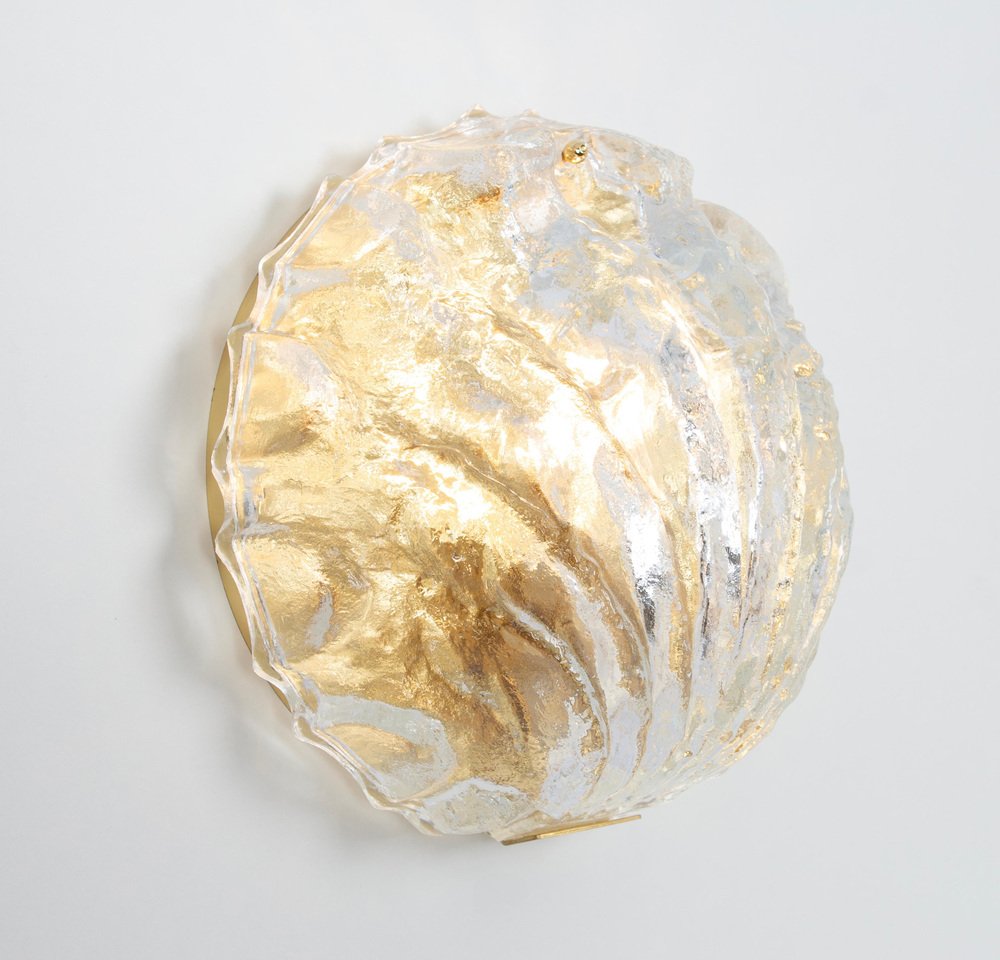 Murano Glass Shell Wall Light attributed to Limburg, Germany, 1970s for ...