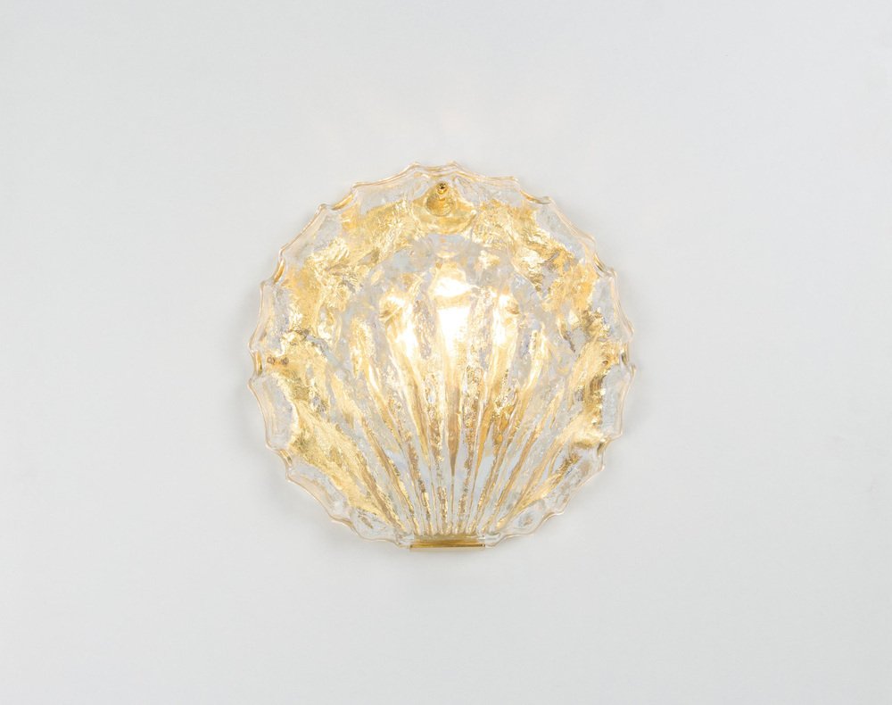 Murano Glass Shell Wall Light attributed to Limburg, Germany, 1970s for ...