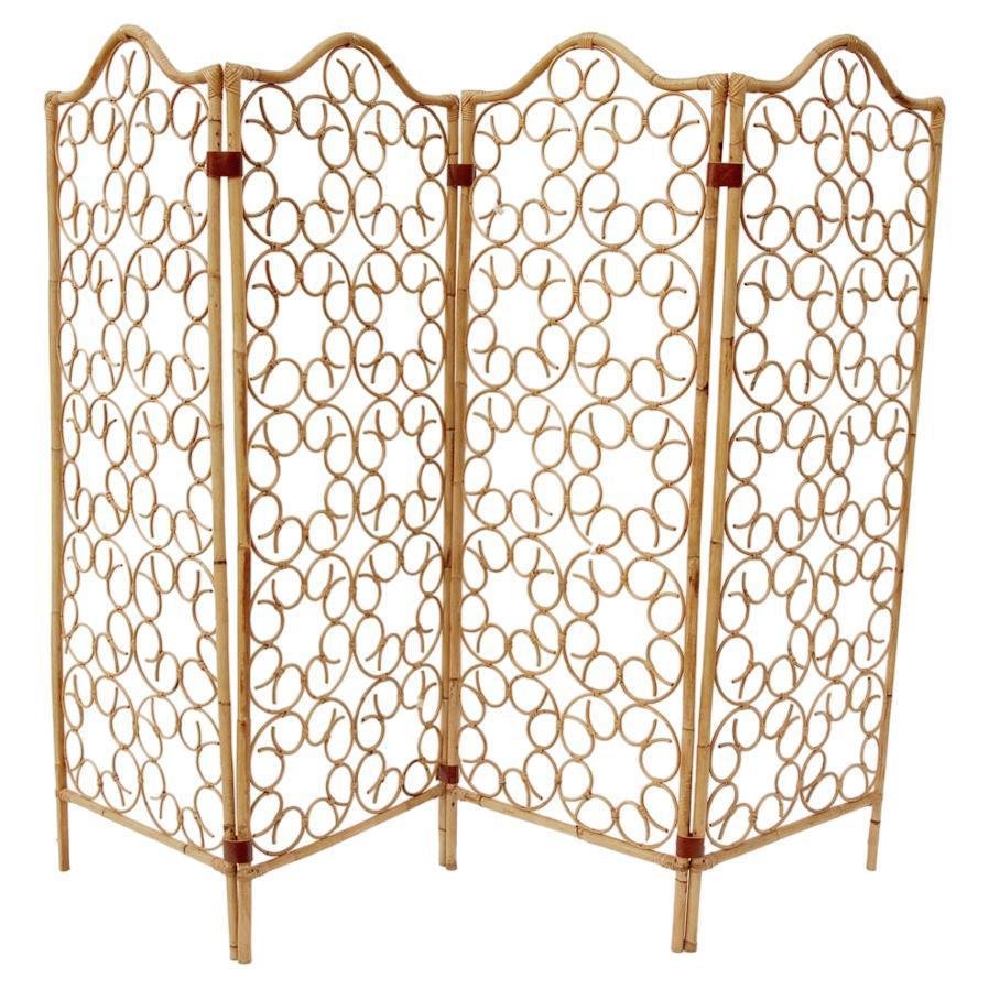 Bamboo and Wicker Room Divider, 1960s for sale at Pamono