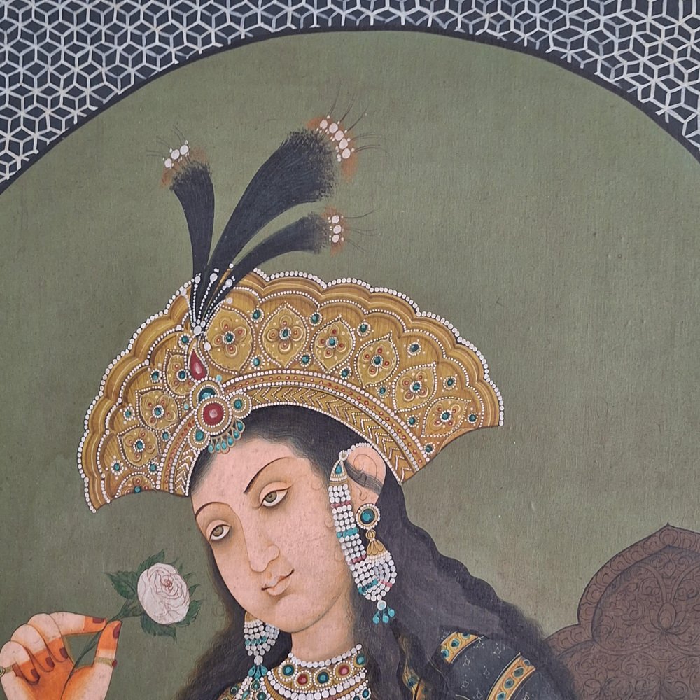 Mughal Queen Mumtaz Mahal, Oil on Panel, 19th Century, Framed for sale ...