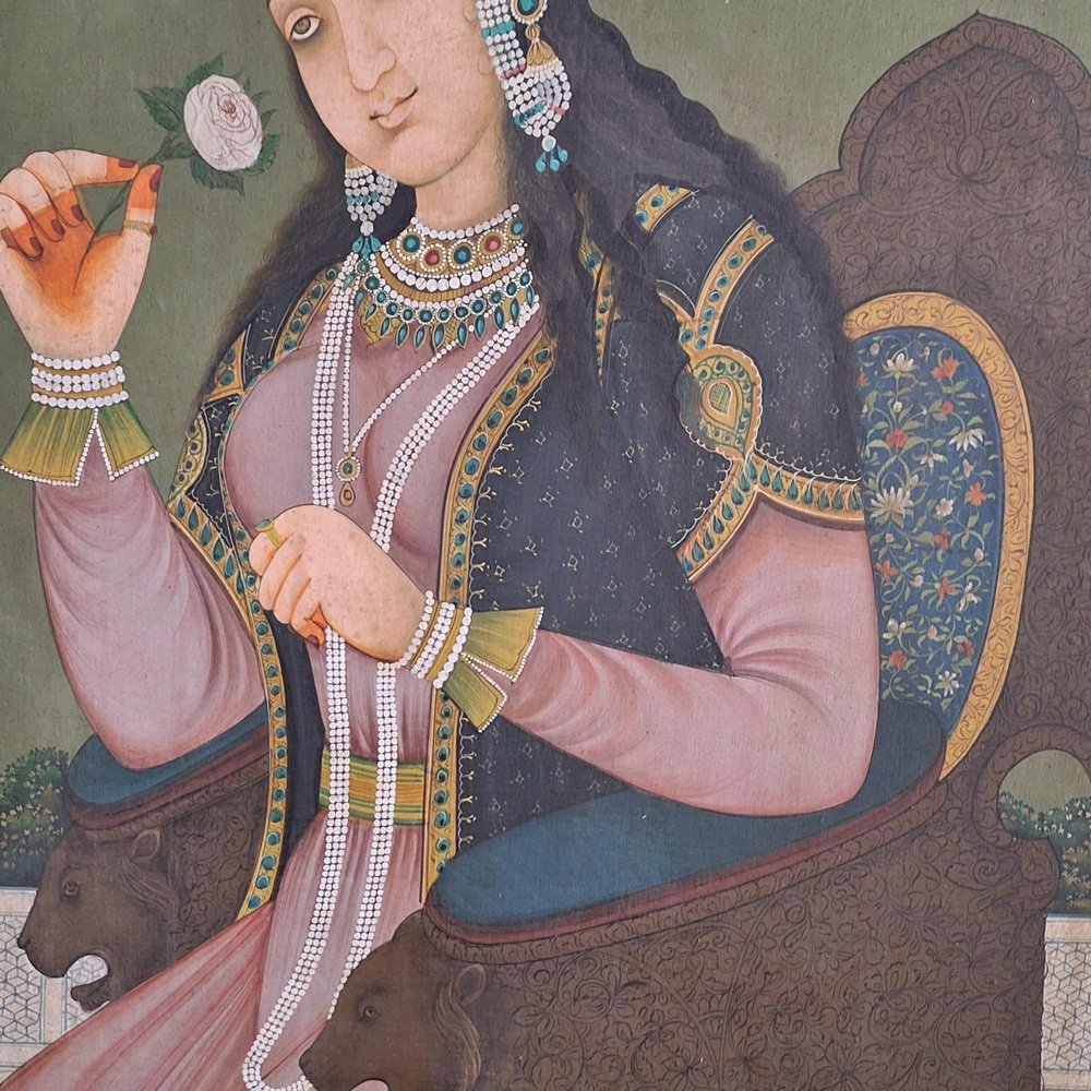 Mughal Queen Mumtaz Mahal, Oil on Panel, 19th Century, Framed for sale ...