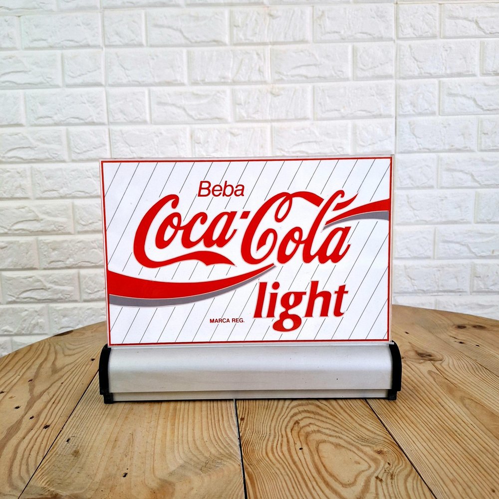 Coca Cola Light Luminous Advertising Sign, 1980s for sale at Pamono