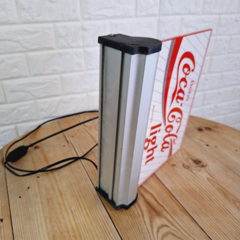 Coca Cola Light Luminous Advertising Sign, 1980s for sale at Pamono