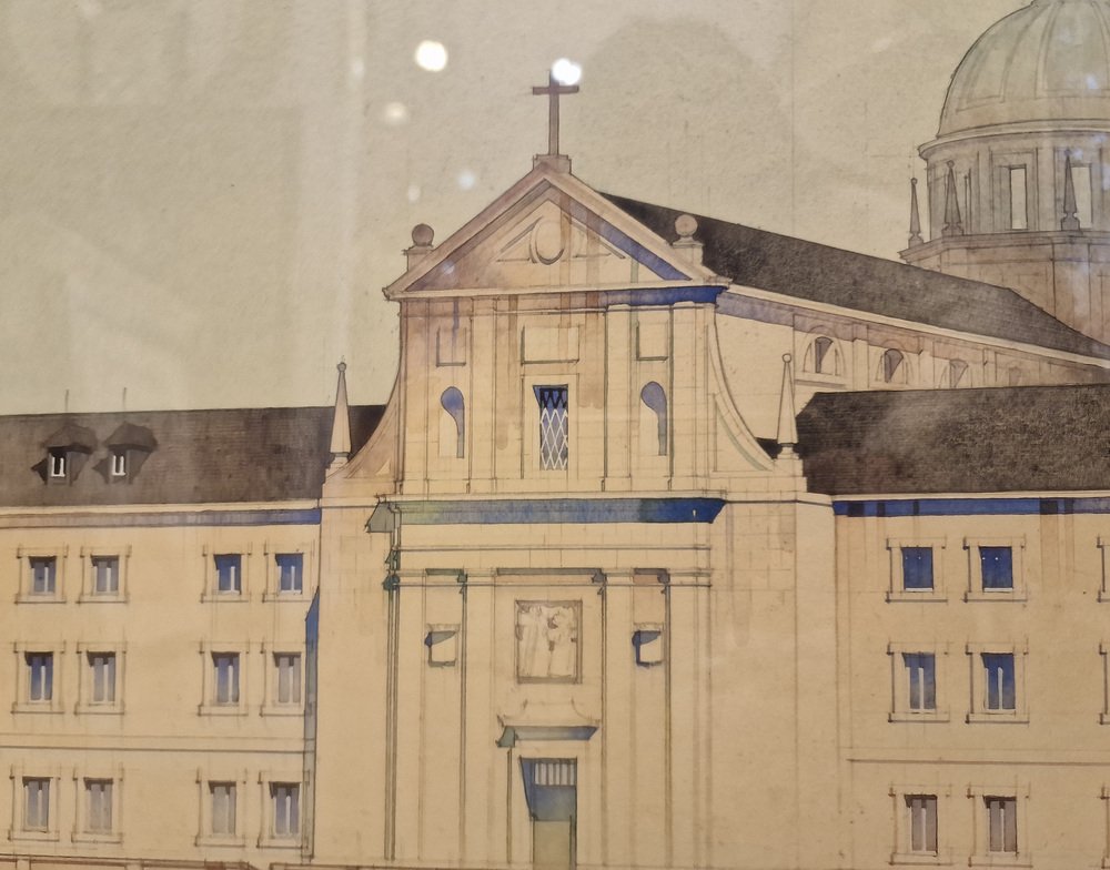 Luis Cervera Vera, Elevation of Architectural Project, 1970, Watercolor ...