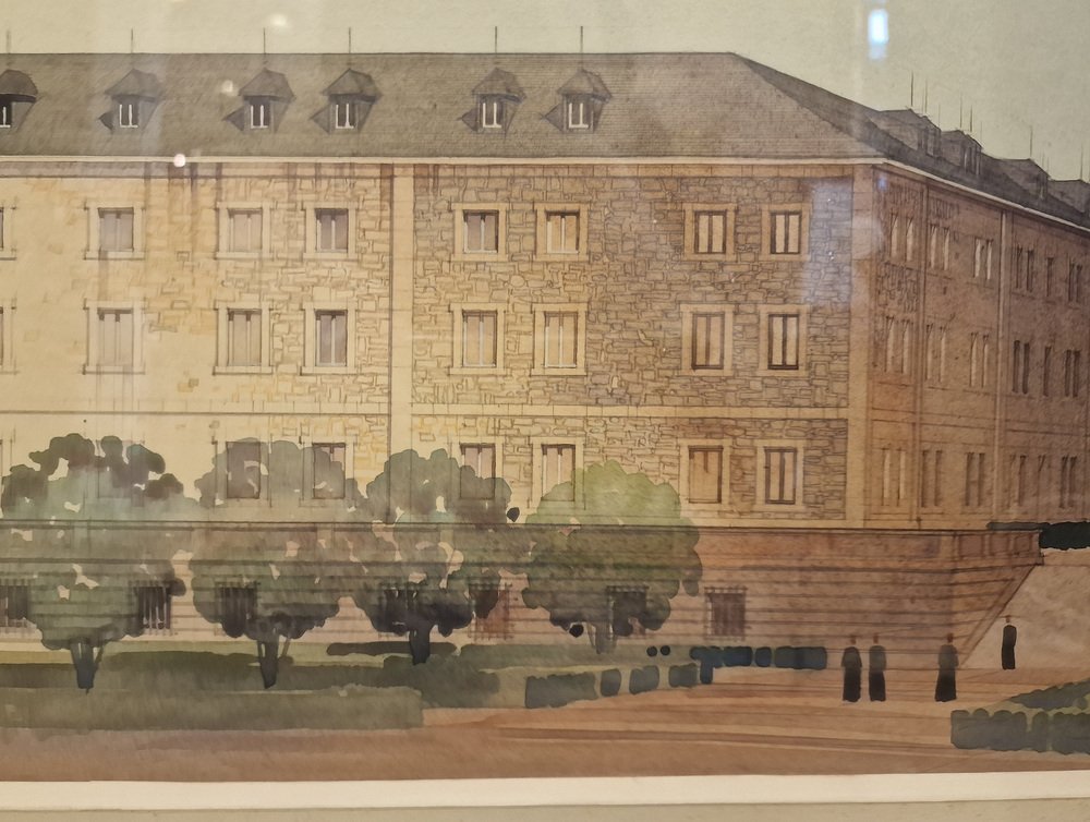 Luis Cervera Vera, Elevation of Architectural Project, 1970, Watercolor ...