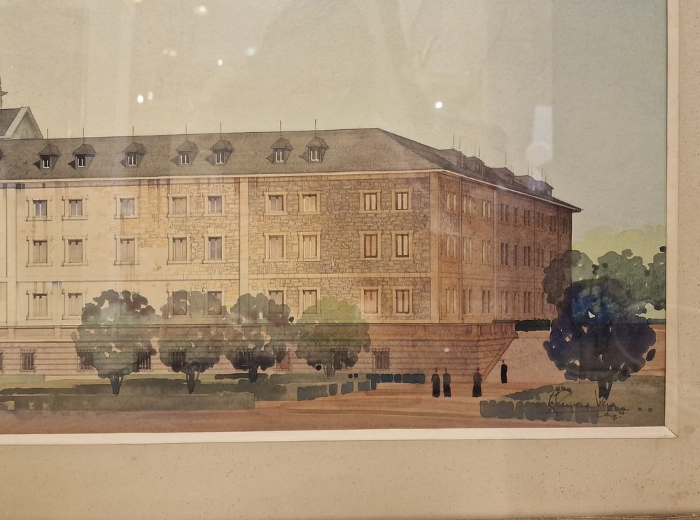 Luis Cervera Vera, Elevation of Architectural Project, 1970, Watercolor ...