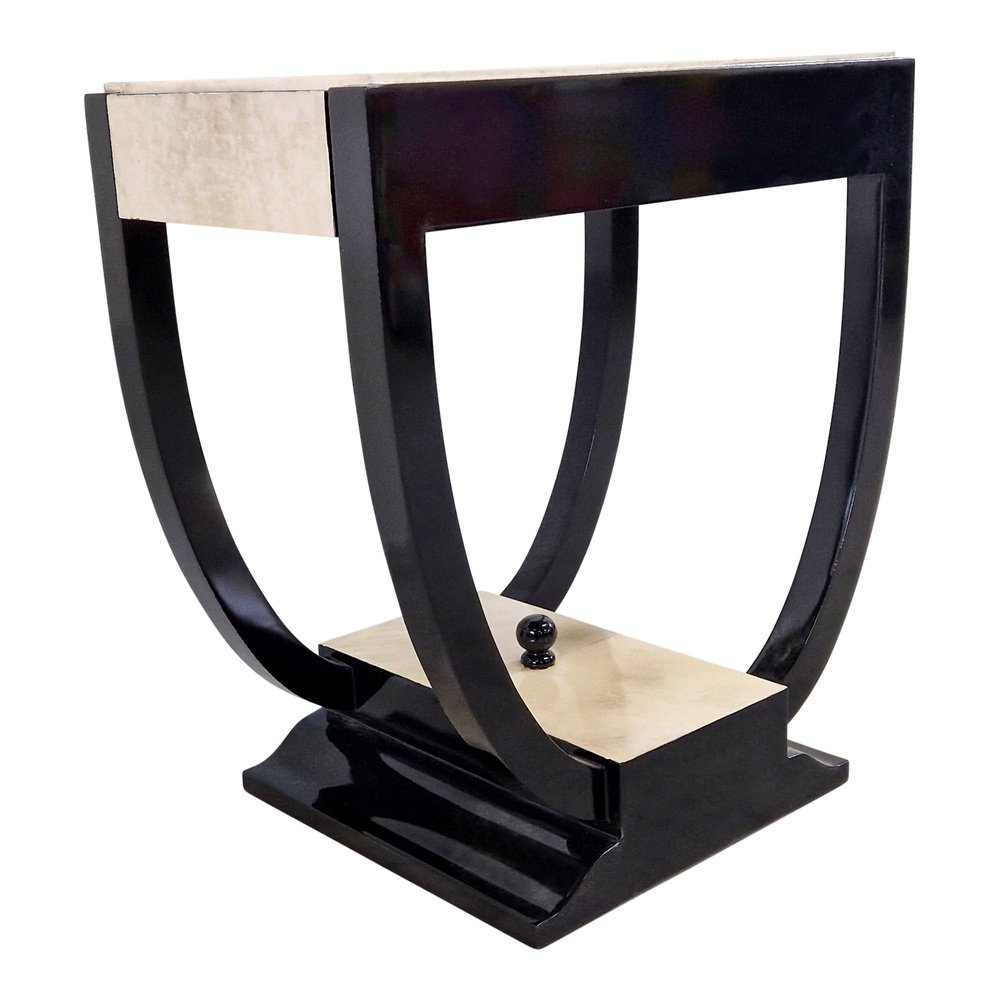 Bifacceral Support Table with Two Side Drawers, 1980s for sale at Pamono