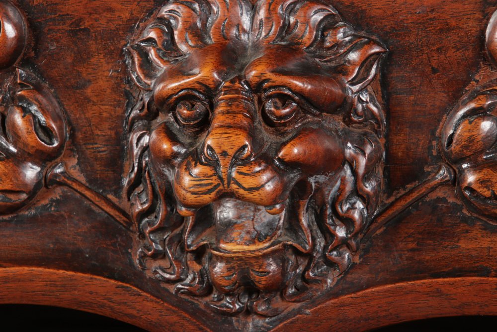 Antique Historicism Cabinet with Lions, 1900s for sale at Pamono