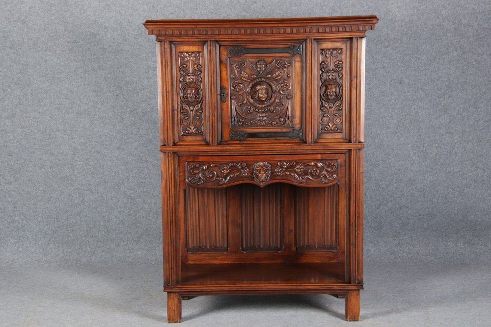Antique Historicism Cabinet with Lions, 1900s for sale at Pamono