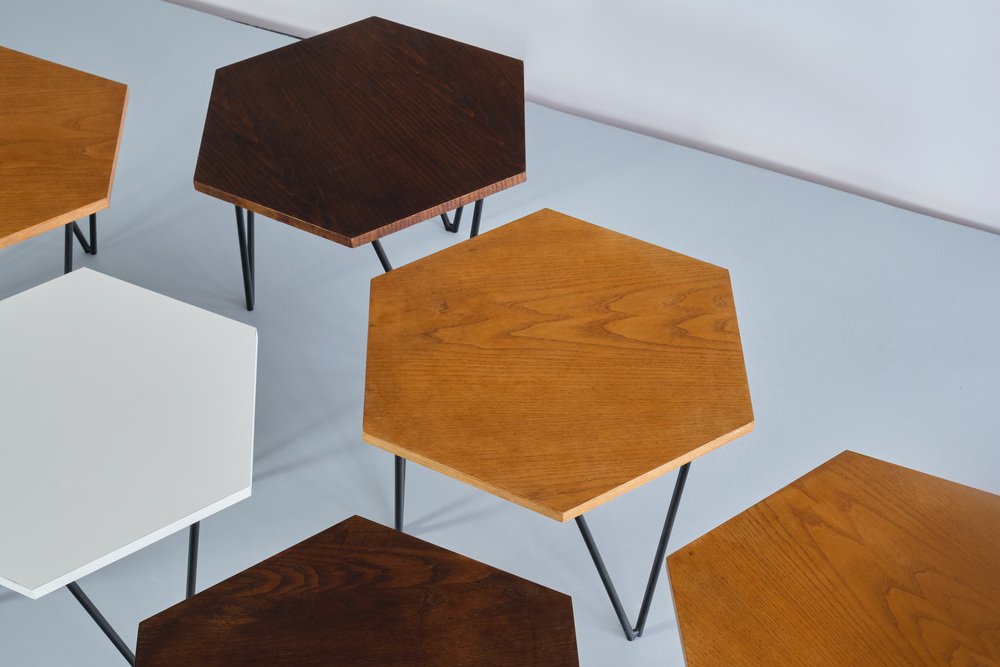 Modular Hexagonal Coffee Tables by Gio Ponti for Isa Bergamo, Italy, 1950s, Set of 7 for sale at ...