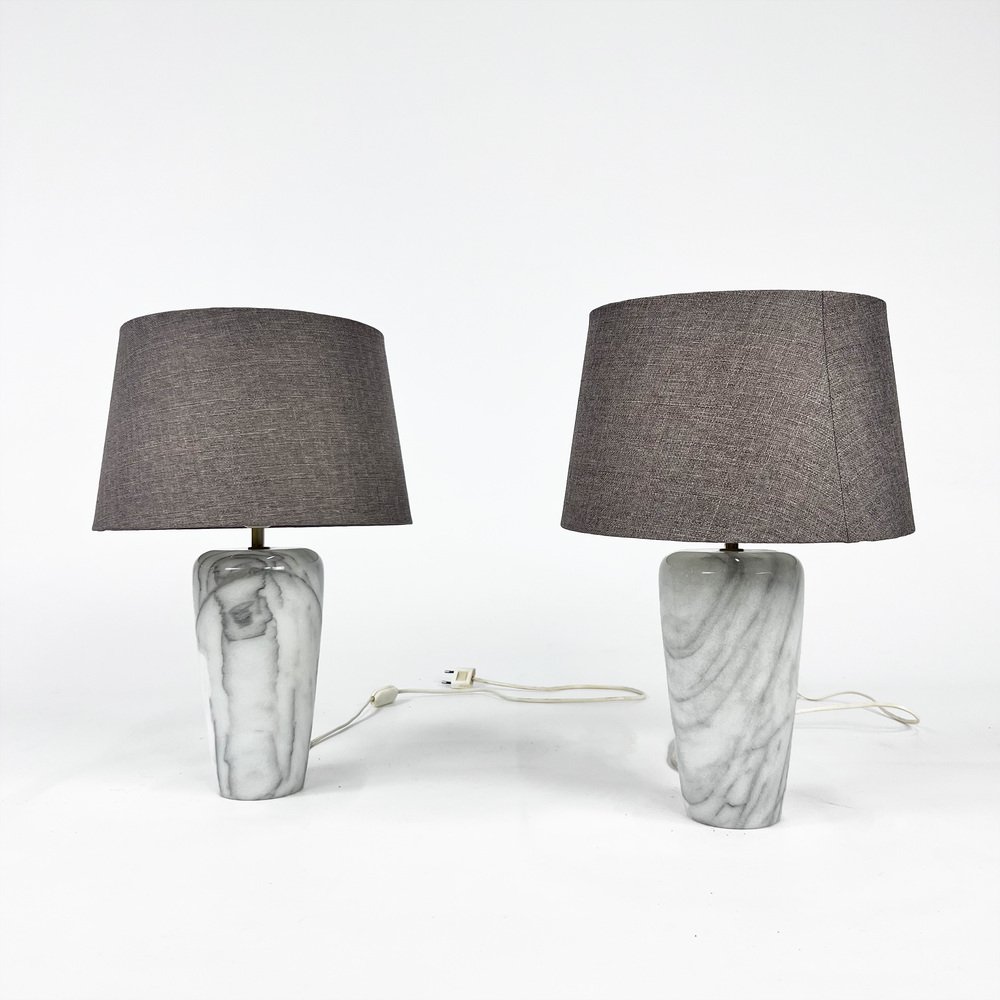 Italian Marble Table Lamps, 1980s, Set of 2 for sale at Pamono